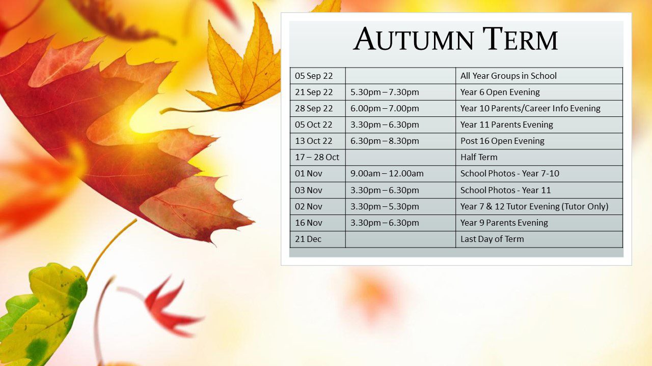 Term and School Diary Dates - Christ the King Catholic Voluntary Academy
